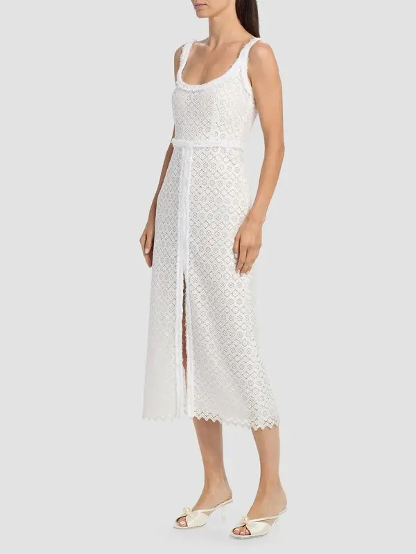 Giambattista Valli Floral Macramé Midi-dress