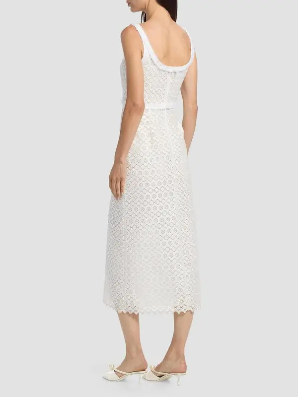 Giambattista Valli Floral Macramé Midi-dress