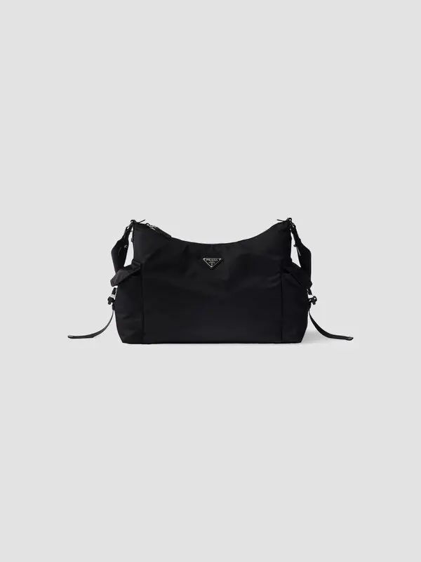 Prada Explore Re-nylon And Leather Bag - Black