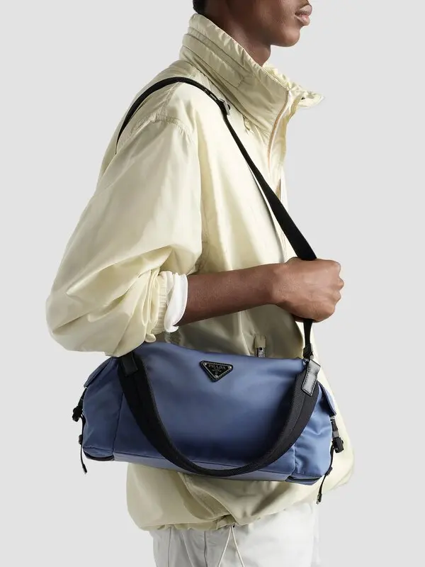 Prada Explore Re-nylon And Leather Bag - Blue