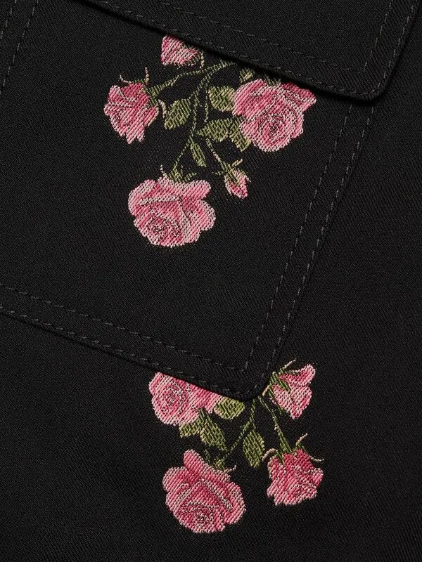 Giambattista Valli Floral Fil Coupé Cotton Crop Jacket