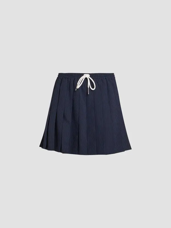 Thom Browne Pleated Wool Miniskirt