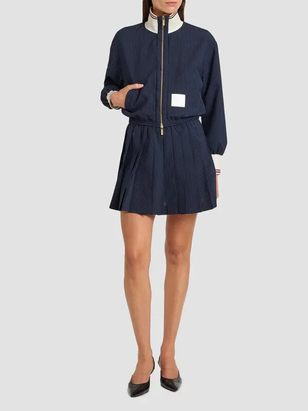 Thom Browne Pleated Wool Miniskirt