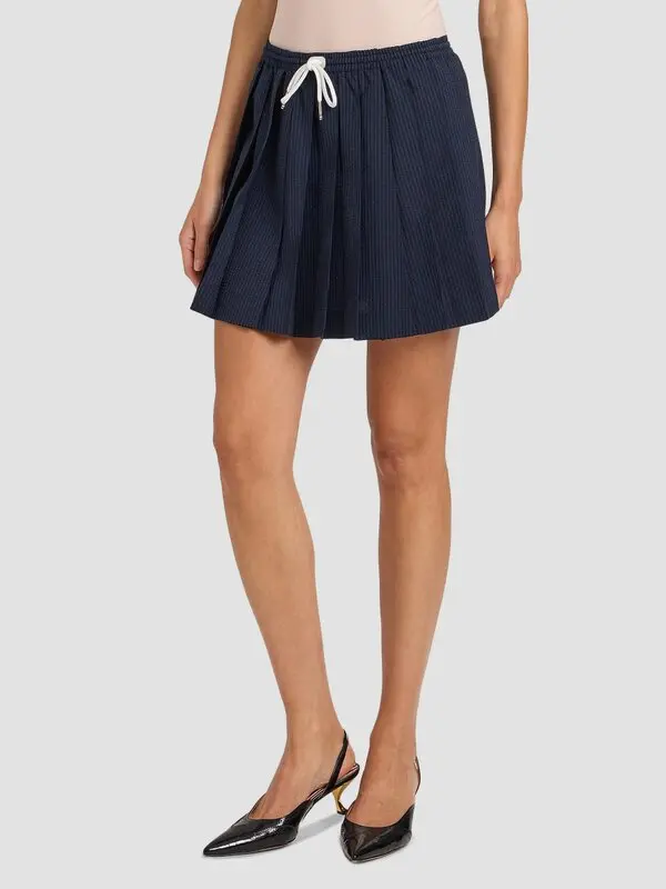 Thom Browne Pleated Wool Miniskirt