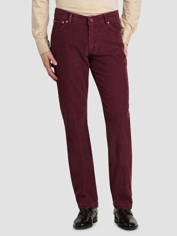 Kiton Cotton-blend Corduroy Slim-fit Trousers
