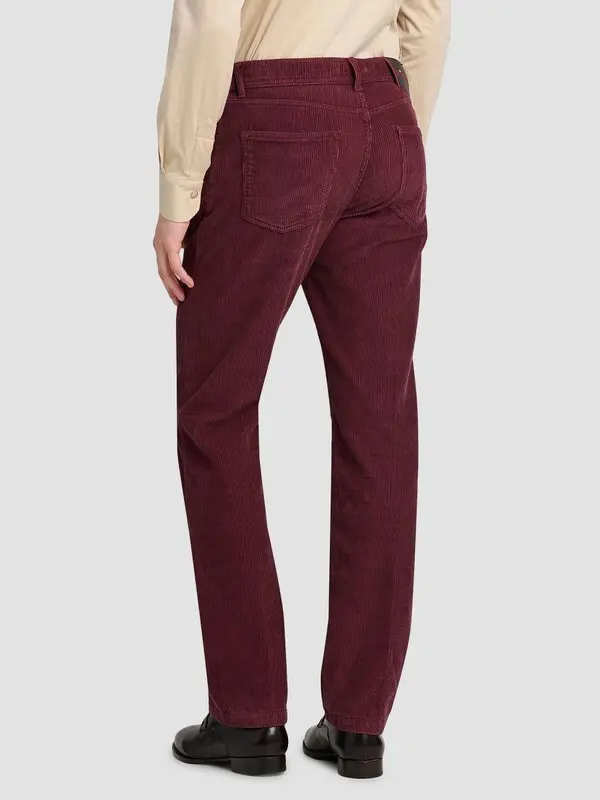 Kiton Cotton-blend Corduroy Slim-fit Trousers