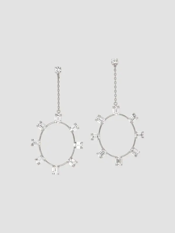 Ramy Brook Stone Jewelry Alanna Silvertone & Cubic Zirconia Drop Earrings