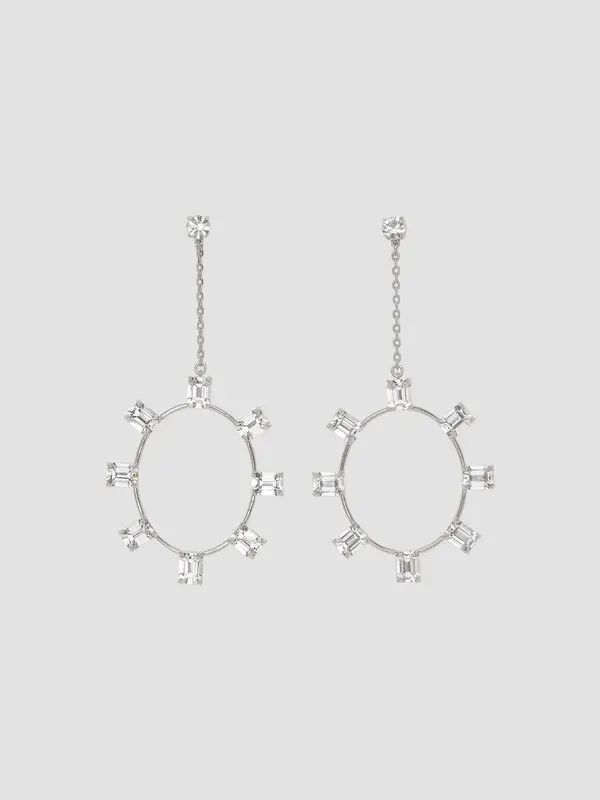 Ramy Brook Stone Jewelry Alanna Silvertone & Cubic Zirconia Drop Earrings