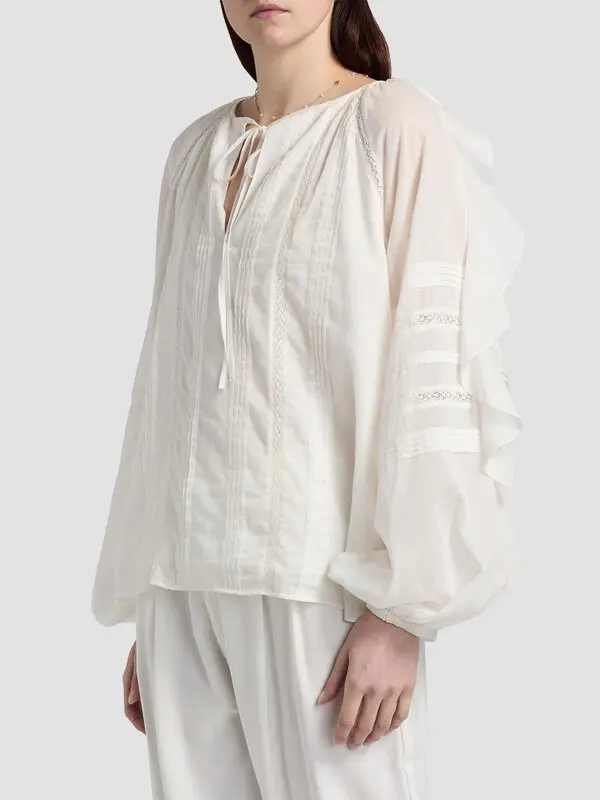 Ramy Brook Tamara Ruffled Cotton Top