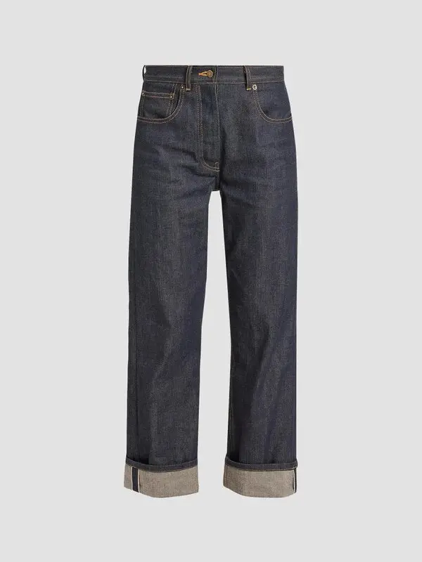 Thom Browne Cropped Straight-leg Jeans - Navy