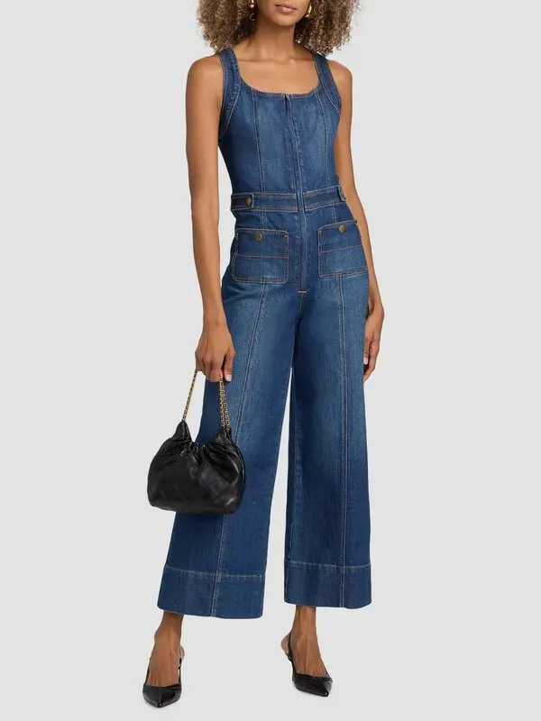 Ramy Brook Janet Denim Wide-leg Jumpsuit