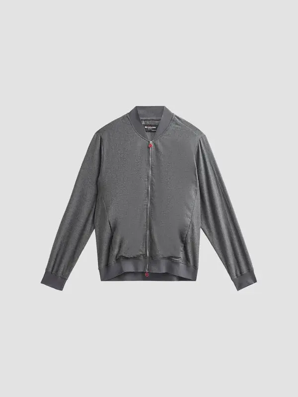 Kiton Cotton Jersey Zip-front Jacket - Grey