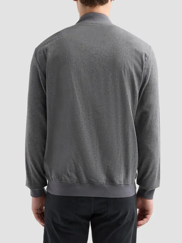 Kiton Cotton Jersey Zip-front Jacket - Grey