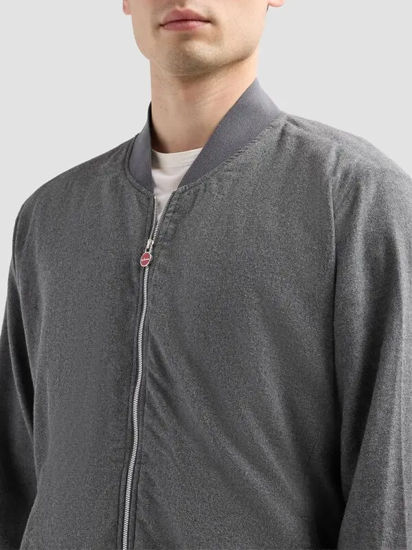 Kiton Cotton Jersey Zip-front Jacket - Grey