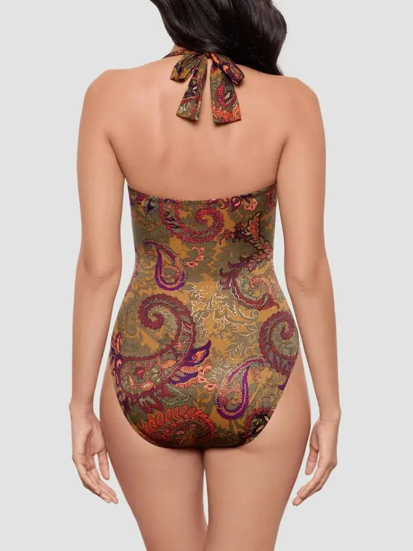 Miraclesuit Perissa Rock Halterneck Paisley One-piece Swimsuit