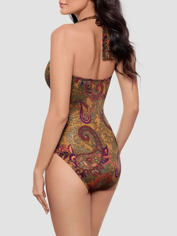 Miraclesuit Perissa Rock Halterneck Paisley One-piece Swimsuit
