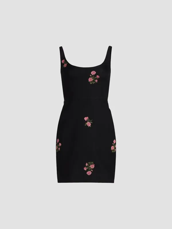 Giambattista Valli Floral Fil Coupé Cotton Minidress - Black Multi