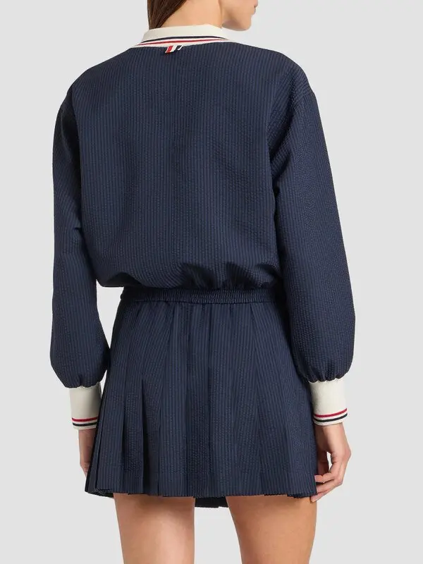 Thom Browne Wool Seersucker Track Jacket