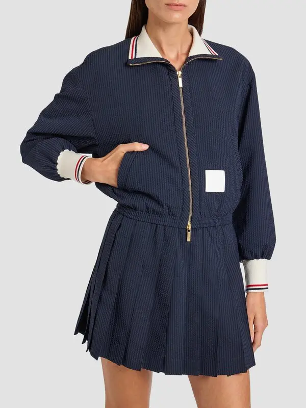 Thom Browne Wool Seersucker Track Jacket