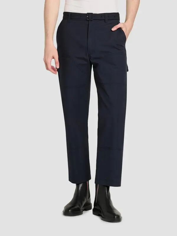 Thom Browne Belted Cotton Cropped Carpenter Pants