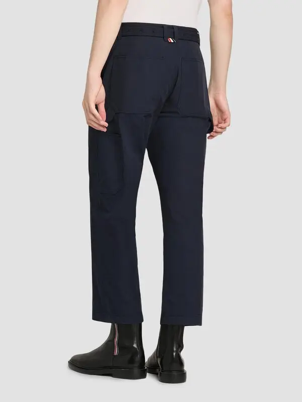 Thom Browne Belted Cotton Cropped Carpenter Pants