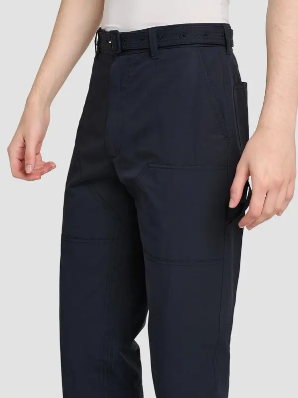 Thom Browne Belted Cotton Cropped Carpenter Pants