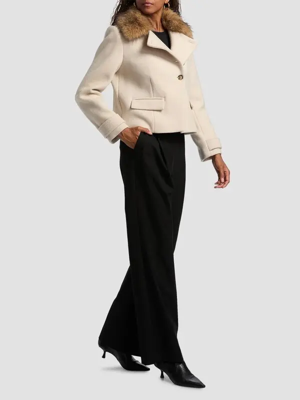 Ba&sh Terry Faux Fur-trim Boxy Coat