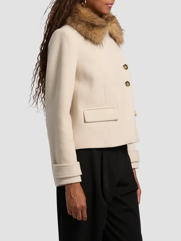 Ba&sh Terry Faux Fur-trim Boxy Coat