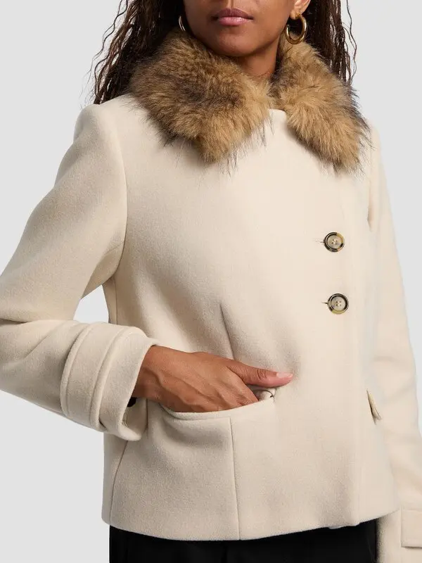 Ba&sh Terry Faux Fur-trim Boxy Coat