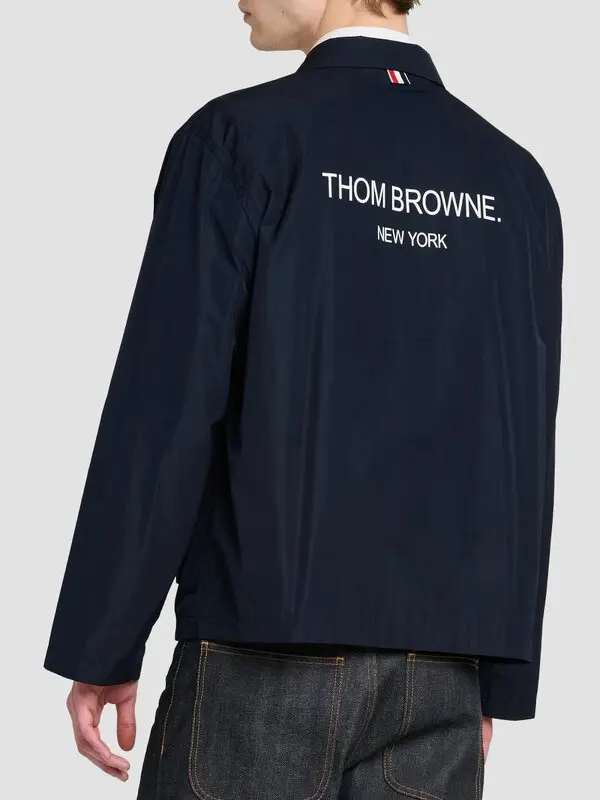 Thom Browne Engineered 4 Bar Classic Loopback Jersey Zip-front Hoodie