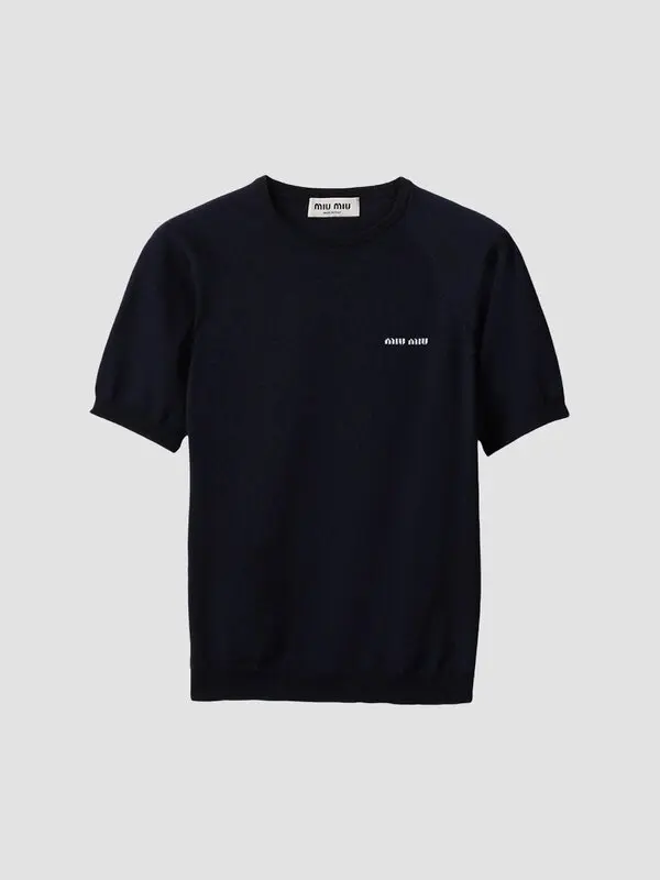 Miu Miu Wool Crewneck Sweater - Blue
