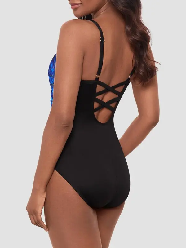 Miraclesuit Paka Mayan Temptation One-piece Swimsuit - Blue Black