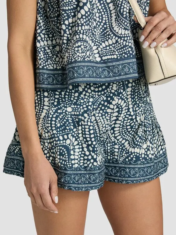 Ramy Brook Quinn Dot-print Cotton Shorts