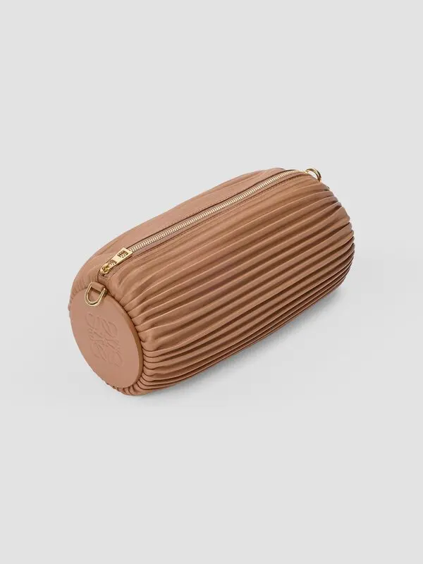 Loewe Cylinder Leather Bracelet Pouch - Mocha