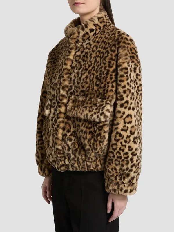 Ba&sh Jaros Leapard-print Faux-fur Coat