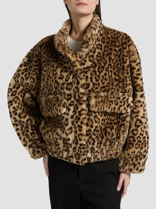 Ba&sh Jaros Leapard-print Faux-fur Coat