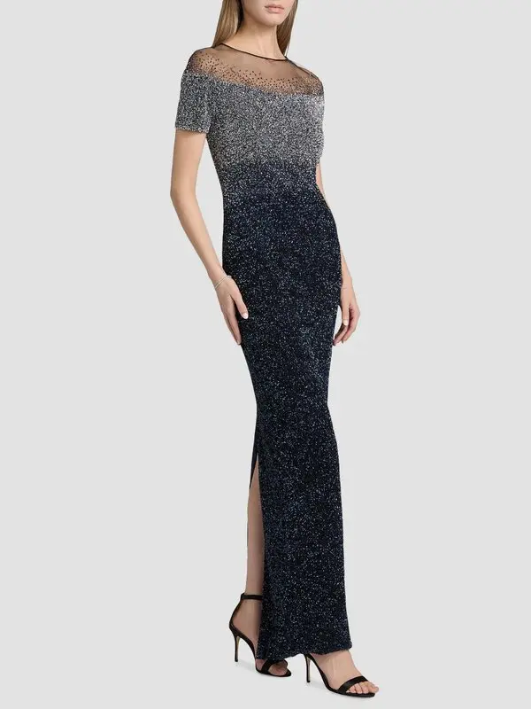 Pamella Roland Signature Sequined Gown