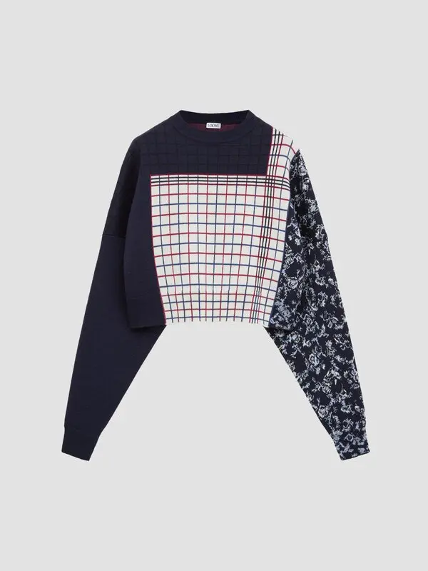 Loewe Patchwork Knit Crewneck Sweater