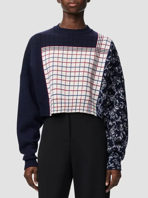 Loewe Patchwork Knit Crewneck Sweater