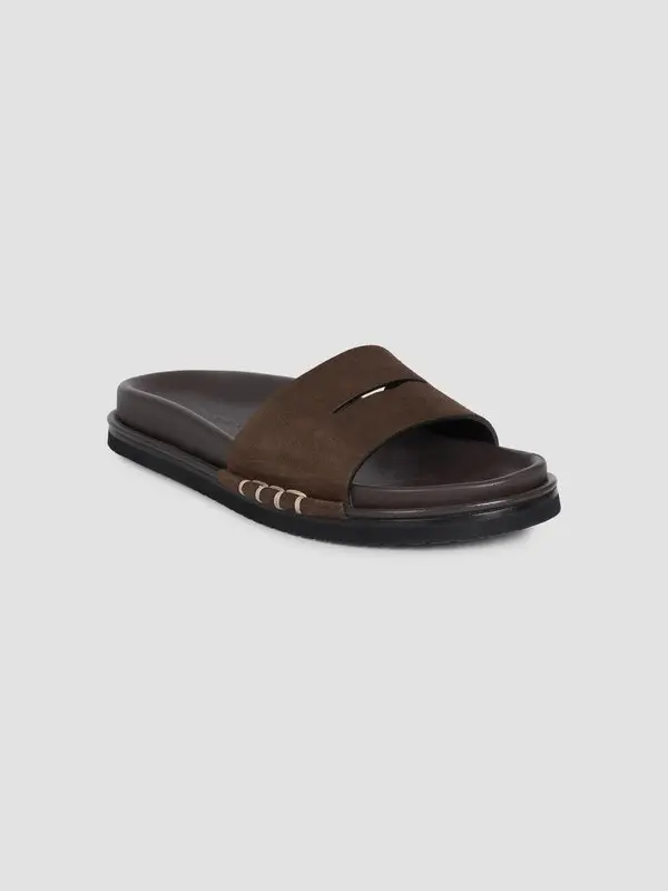 JW Anderson Penny Loafer-style Suede Slide Sandals