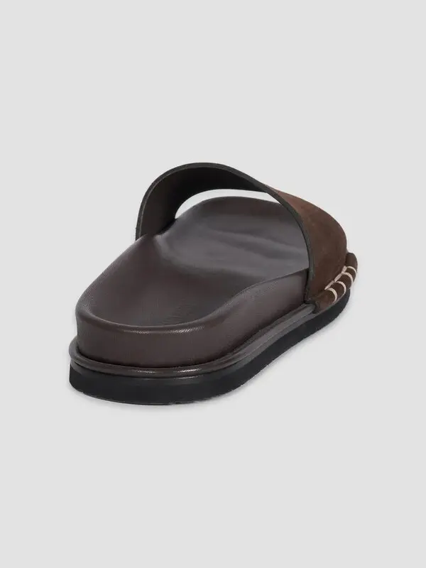 JW Anderson Penny Loafer-style Suede Slide Sandals