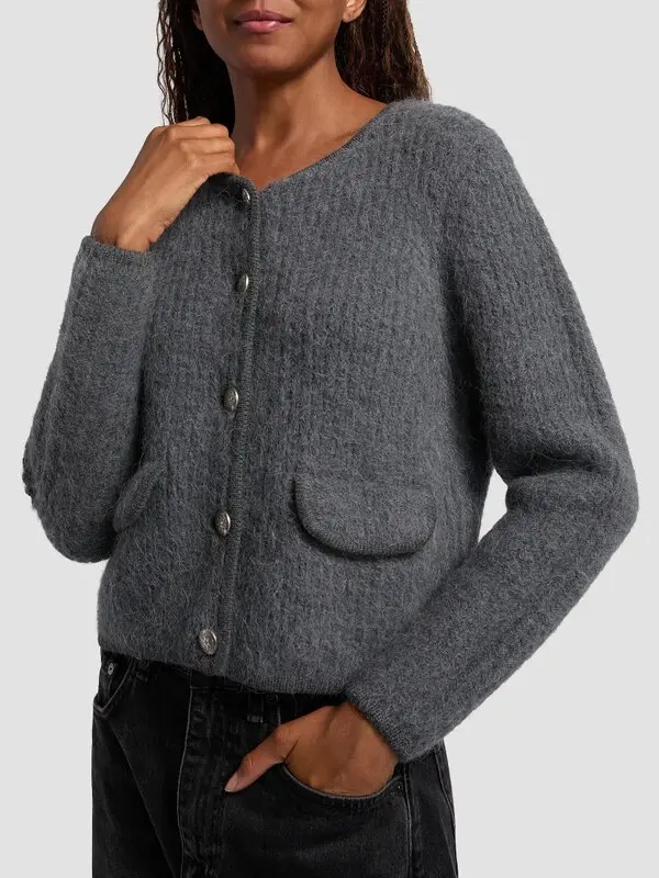 Ba&sh Harry Brushed Flap-pocket Cardigan