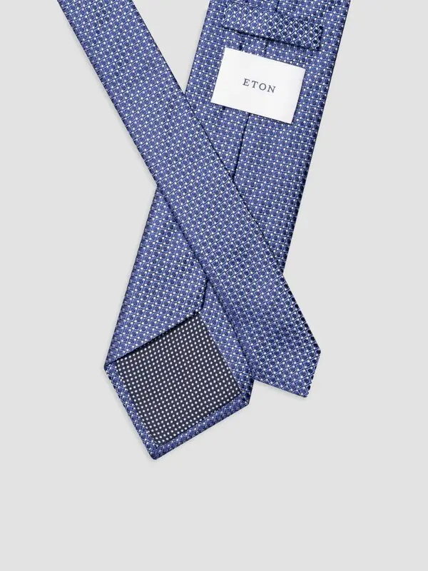 Eton Micro Circle Silk Tie - Navy