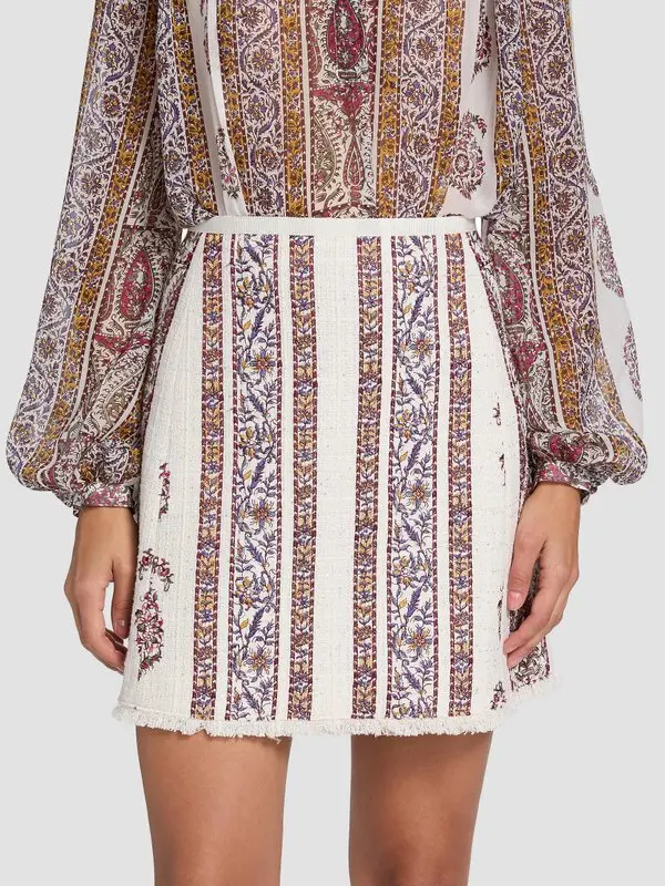 Giambattista Valli Floral Bouclé A-line Miniskirt