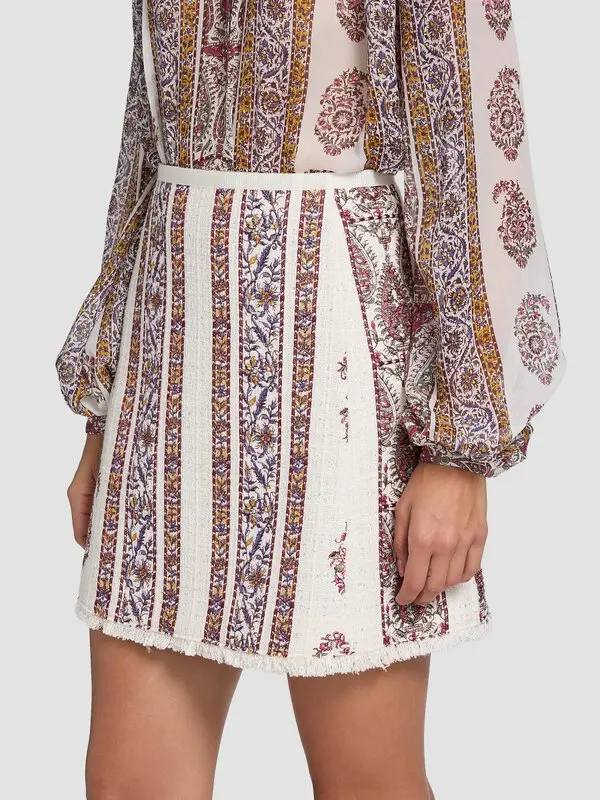Giambattista Valli Floral Bouclé A-line Miniskirt