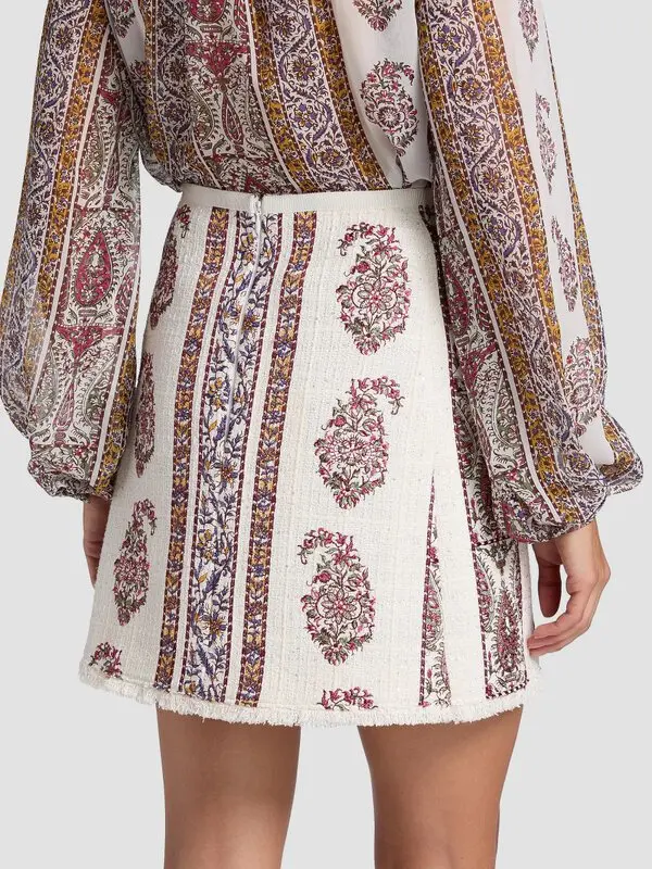 Giambattista Valli Floral Bouclé A-line Miniskirt