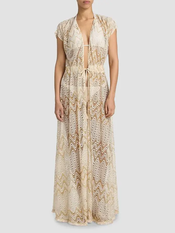 Ramy Brook Katherine Chevron-knit Cover-up Maxi Dress