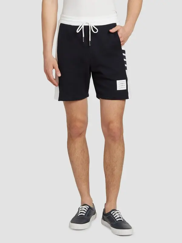Thom Browne Engineered 4 Bar Loopback Jersey Sweat Shorts - Navy