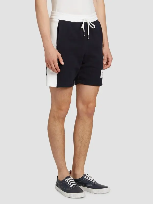 Thom Browne Engineered 4 Bar Loopback Jersey Sweat Shorts - Navy