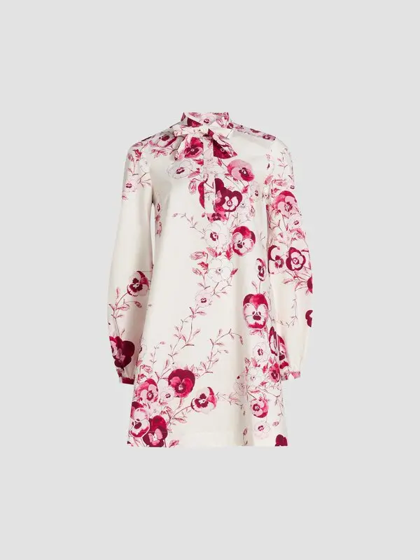 Giambattista Valli Floral Cotton Poplin A-line Minidress